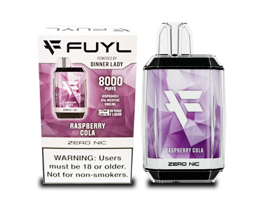 Vape Fuyl Raspberry Cola 0% NIC 8000 PUFFS - Distribuidora Heinrich