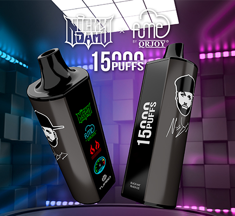 Vape Fume Nicky Jam 15.000 Puff 0% Nic Black Hat Black Ice (Black ...